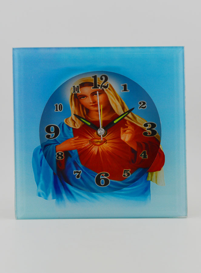 Sacred Heart of Mary Clock - 12 cm | Lourdes Giftshop