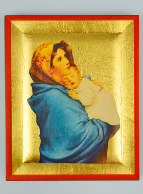 Handmade Byzantine Serigraph Icon Holy Trinity - 8 cm | Lourdes Giftshop