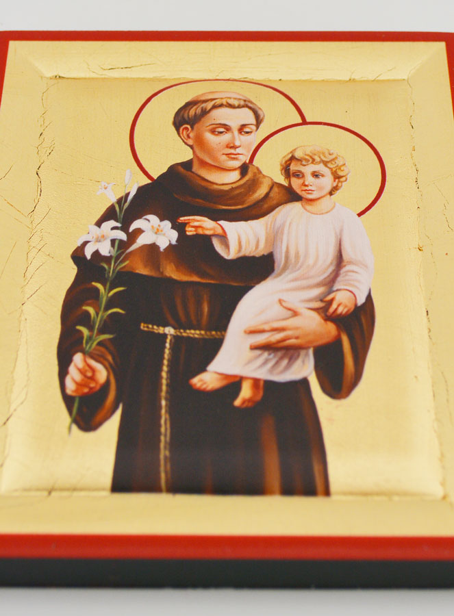 Handmade Byzantine Serigraph Icon St. Anthony of Padua - 13 cm ...