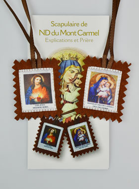 Our Lady of Mount Carmel Scapular in Fabric - 5 cm | Lourdes Giftshop