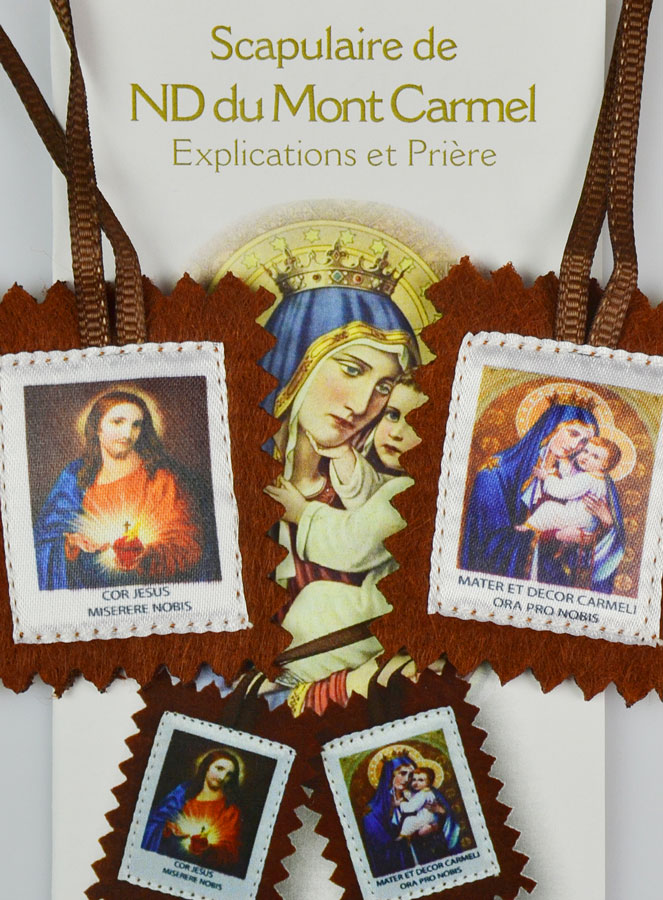 Our Lady of Mount Carmel Scapular in Fabric - 5 cm | Lourdes Giftshop
