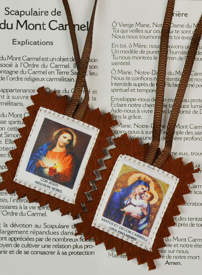 Our Lady of Mount Carmel Scapular in Fabric - 5 cm | Lourdes Giftshop